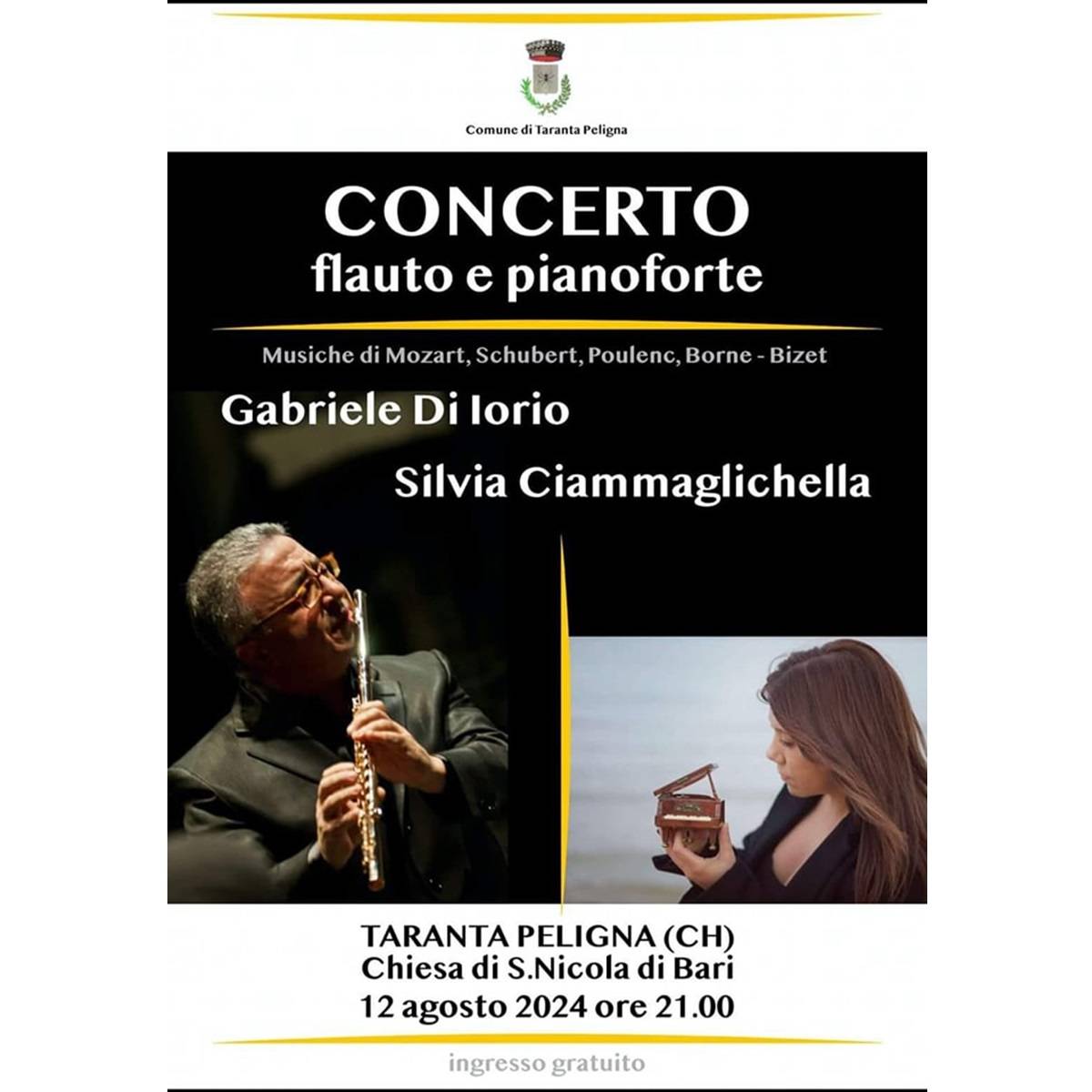 Concerto flauto e pianoforte a Taranta Peligna 12 agosto 2024 · Abruzzo ...